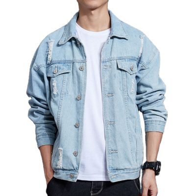 Spring stylish denim baseball jackets for men