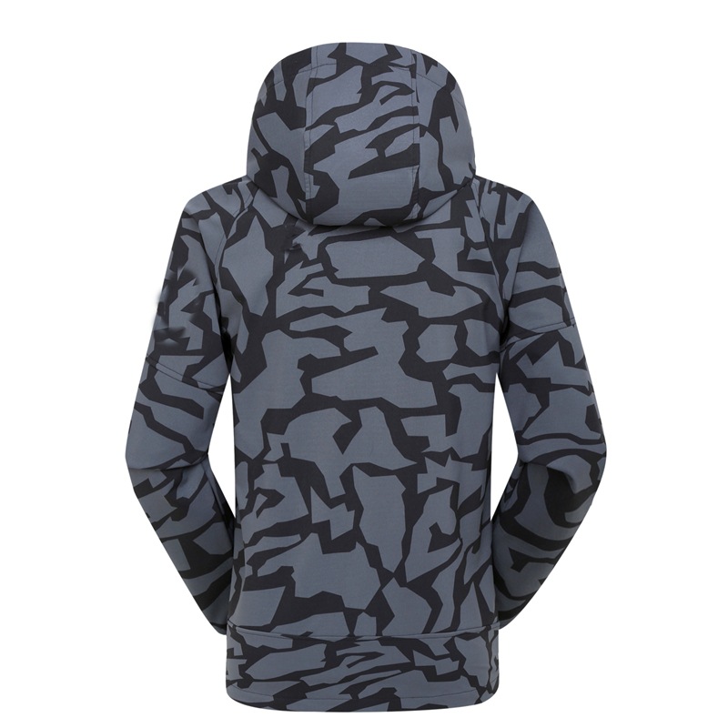 Waterproof winter men softshell camo jacket